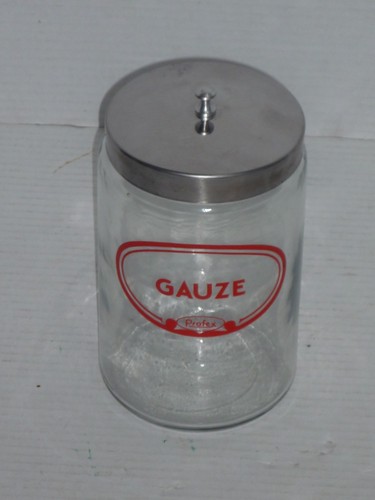 VINTAGE PROFEX GAUZE APOTHECARY JAR WITH LID DOCTOR DENTIST CLEAN | eBay