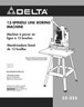 Delta 32-325 32-326 13 Spindle Line Boring Machine Instruction Manual ...
