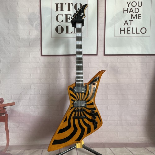 Yellow Explorer Electric Guitar Black Part Stripe Zakk Wylde Audio ...