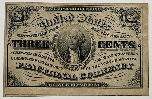 3 CENTS THREE CENTS THIRD ISSUE FRACTIONAL CURRENCY CHOICE UNC + | eBay