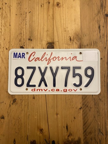 Vintage California Classic US Car License Number Plate 8ZXY759 | eBay