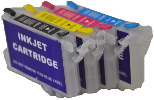 4pc Refillable Ink Cartridges for Epson Stylus Photo C88+ Printer ...