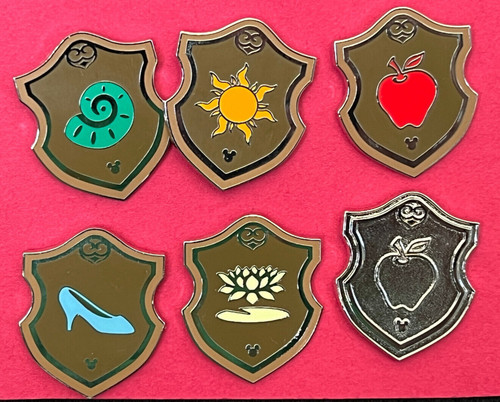 Complete Set of Disney Princess Crest & Emblem 2018 Hidden Mickey Pins ...