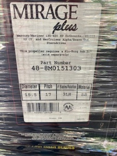 Out of box/New condition Mercury Mirage Plus Propeller 48-8M0151303 17 ...