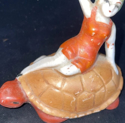Vintage Art Deco Bathing Beauty Lady Porcelain Figurine on Turtle ...