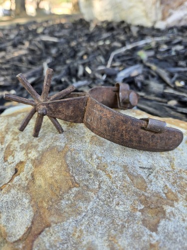 Antique Cowboy Western Vintage Single Metal Iron Cowboy SPUR 8 Point ...
