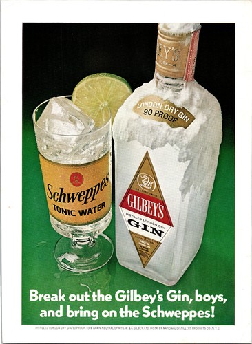 Vintage 1972 Gilbeys Gin And Schwepps Tonic Water Ad Advertisement | eBay