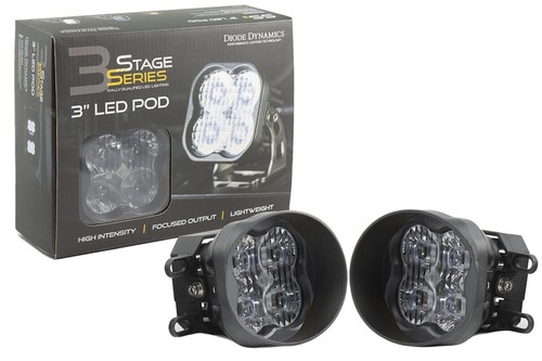 SS3 LED SAE/DOT Type B Fog Light Kit Max Fog Optic Diode Dynamics 8Year ...