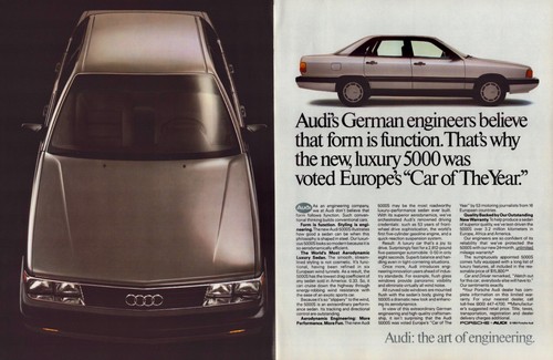 1983 AUDI Luxury 5000S Automobile ~ Car Of The Year ~ 2-PageVINTAGE ...