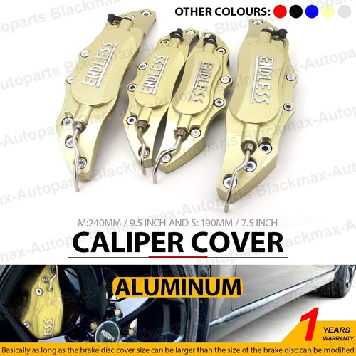 4 Gold ENDLESS Brake Caliper Cover Metal Style Disc Universal Car Front ...