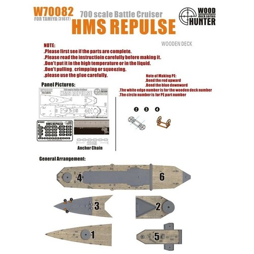 Battleship Unpainted 1/700 Wood Deck Battle Cruiser HMS REPULSE FOR ...