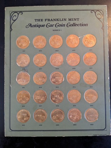 Franklin Mint Antique Car Coin Collection Bronze 25 Coin Set In ...