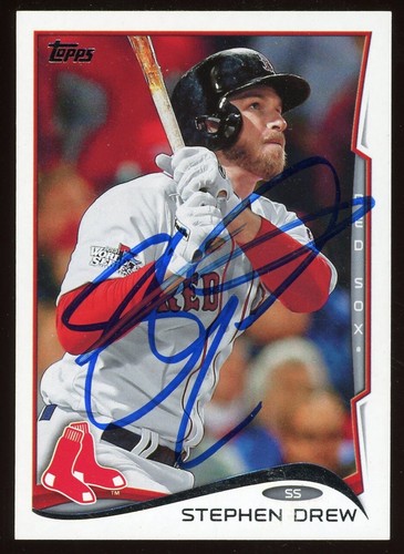 2014 Topps STEPHEN DREW Signed Card autograph AUTO DBACKS RED SOX ...