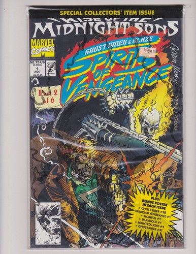 SPIRITS OF VENGEANCE #1 GHOST RIDER & BLAZE 1992 MARVEL SIGNED ADAM ...
