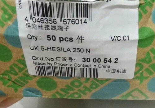 50pcs Phoenix Contact UK 5-HESILA 250 N 3000542 Fuse terminal | eBay