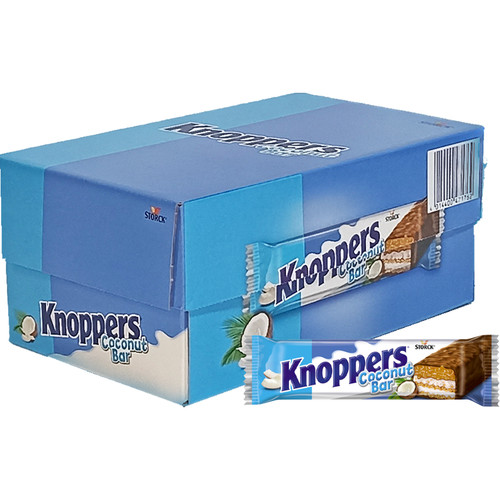 Full Box Knoppers Coconut Bar Wafer Milk Coconut Peanut Cream Milk ...