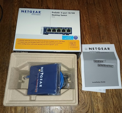 Netgear ProSAFE 5-Port 10/100 Fast Ethernet Switch Desktop In Box New ...