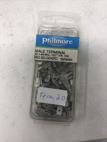 PHILMORE MALE TERMINAL 16-14 AWG .187" .65-5042C 100PK - NOS | eBay