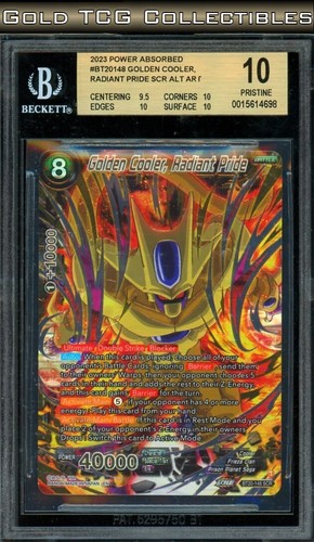 BGS 10 ⭐️ DBS Golden Cooler Radiant Pride BT20-148 Alt Art SCR Dragon ...