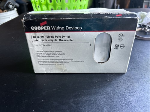 10 Count Cooper 7501W Single Pole Decorator Switches White NEW 15A-120 ...