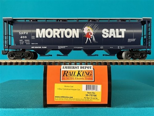 30-75706 MTH Railking Morton Salt 4-Bay Cylindrical Hopper 0/027 New | eBay