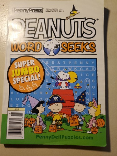 Peanuts Snoopy Word Seeks Puzzles Book by Penny Press November 2022 New ...