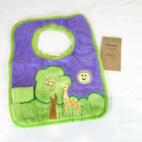 New Norwex Baby Bib Purple Tree Giraffe Monkey Washcloth Microfiber ...