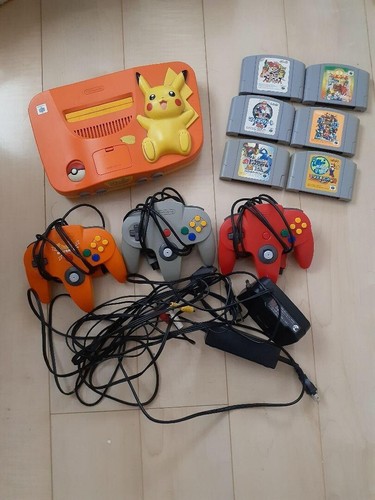 Nintendo 64 N64 Clear Console Game Controller Pikachu model 3 ...
