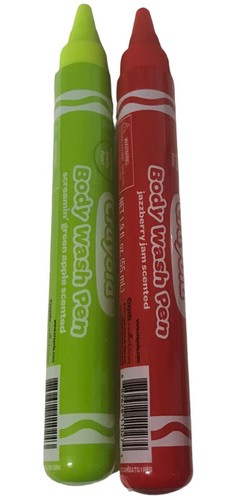 Crayola Scented Body Wash Pens Screamin Green Apple and Jazzberry Jam 1 ...