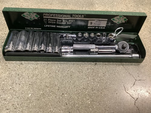 SK Professional Hand Tools 21 Piece Set 1/4" Drive Socket Set with Box ...