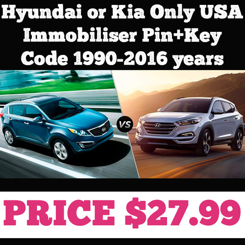 Immobiliser Pin Code And Key Code For Hyundai And Kia By VIN Models ...