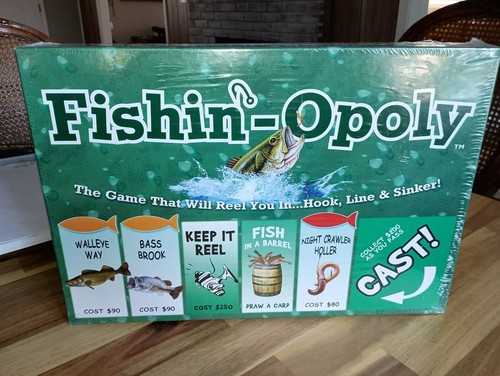 Fishin-Opoly Fishing Monopoly Board Game = Made in USA. Sealed New ...
