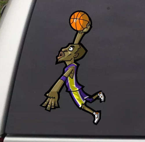 Kobe Bryant Toon Decal 6 –Black Mamba Flying Dunk Indoor Outdoor Vinyl ...