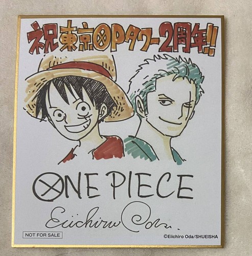 ONE PIECE Luffy &Zoro Eiichiro Oda Autograph Shikishi Art Card Tokyo ...