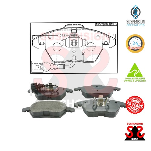 Front Axle Brake Pad Set, Disc Brake Suit VW Caddy 1.6 TDI 3C0698151B ...