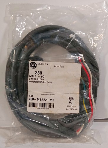 1 NEW ALLEN BRADLEY 280-MTR22-M3 MALE ARMORSTART MOTOR CABLE NIB **MAKE ...
