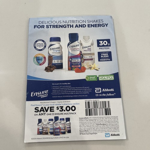 Ensure original 3.00 off multipack coupon 25 coupons pack | eBay