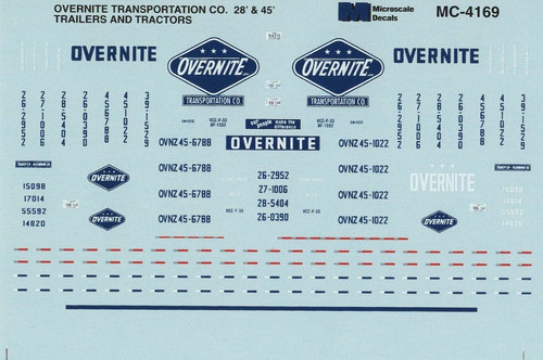 Microscale MC-4169 HO 1/87 Overnite Transportation 28' 45' Trucks ...