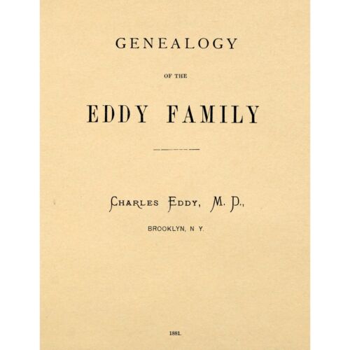 Genealogy of the Eddy family | eBay
