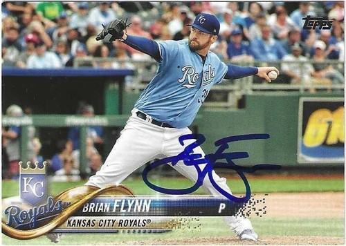 Autograph Signed 2018 Topps Update US282 Brian Flynn Kansas City Royals ...