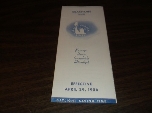 APRIL 1956 CNJ JERSEY CENTRAL SEASHORE TRAINS PUBLIC TIMETABLE | eBay
