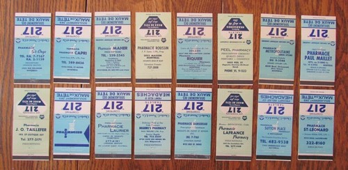 DRUG STORES FROM MONTREAL (QUEBEC) (LOT OF 16 DIFFERENT) (1960s) -F9 | eBay