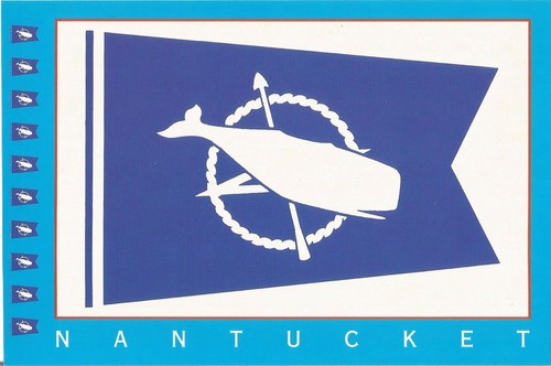 Postcard Massachusetts Nantucket Bergy Flag Symbol of Nantucket Island ...