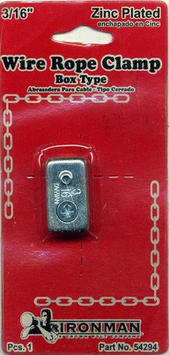 Ironman Wire Rope Clamp Box Type 3/16" Zinc Plated | eBay