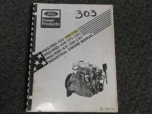 Ford RSG RSD 422 428 431 Industrial Engine Factory Shop Service Manual ...