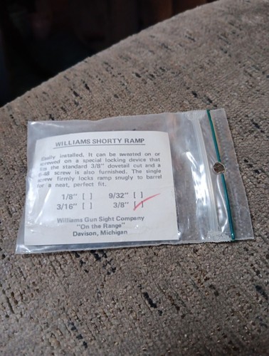 Vintage Williams Shotgun Rifle Sight Shorty Ramp Front Sight 3/8 (G) | eBay