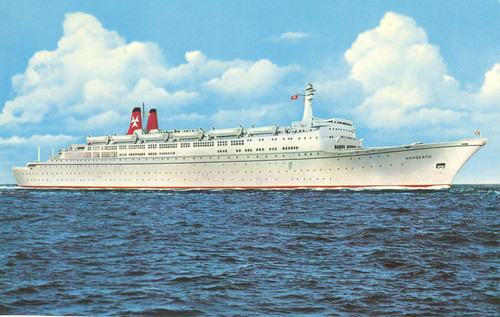 Hamburg Atlantik Line's HANSEATIC of 1967 (ex-Zim Line SHALOM of 1964 ...