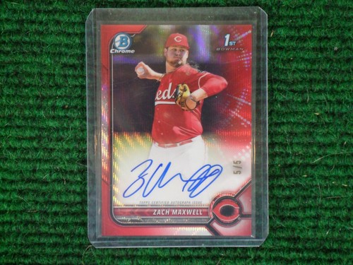 2022 Bowman Draft Chrome 1st Zach Maxwell Reds Red Wave Refractor Auto ...