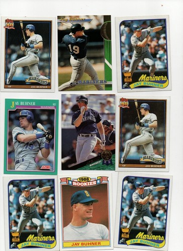 JAY BUHNER SEATTLE MARINERS 1989-91 TOPPS SCORE LEAF GLOSSY ROOKIE RC ...