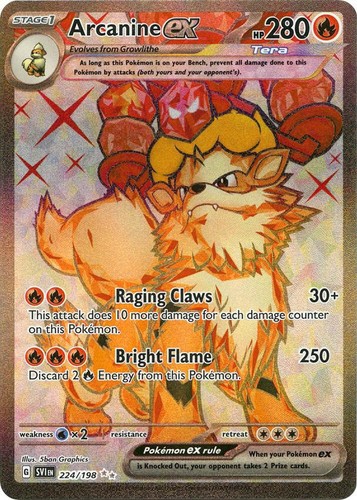 Arcanine ex Ultra Rare SV01: Scarlet & Violet Base Set 224/198 NM | eBay